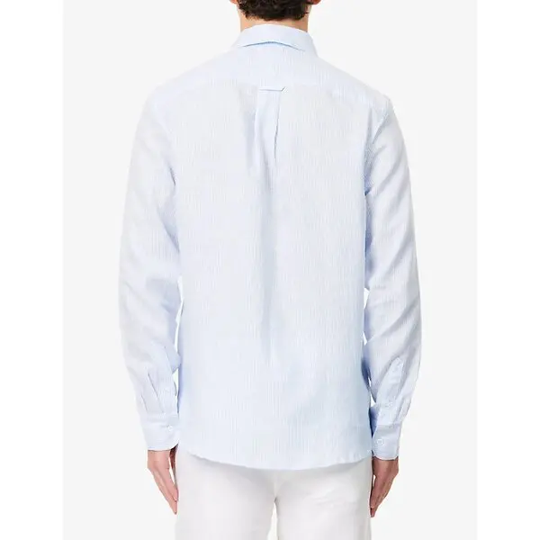 Derek Rose Malibu Pinstripe Linen Shirt