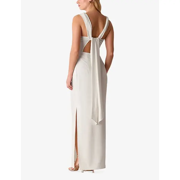 Whistles Tie Back Stretch-crepe Maxi Dress