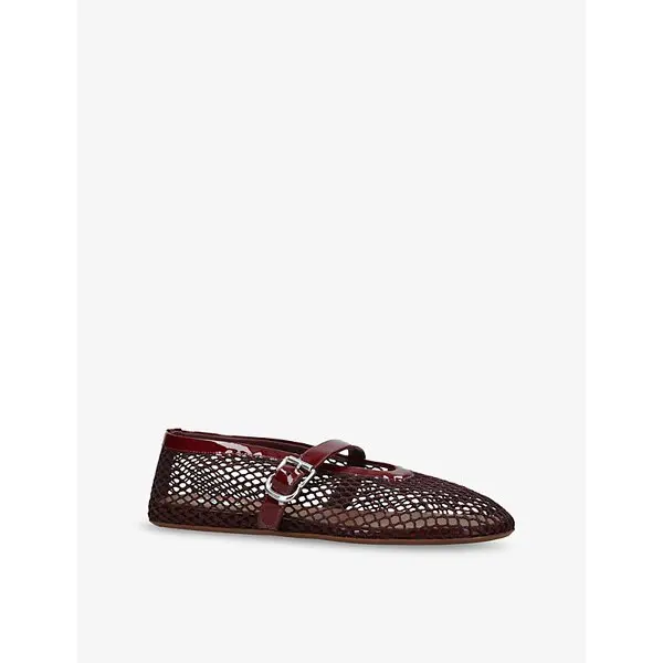 Alaïa Mesh And Patent-leather Ballerina Flats - Wine