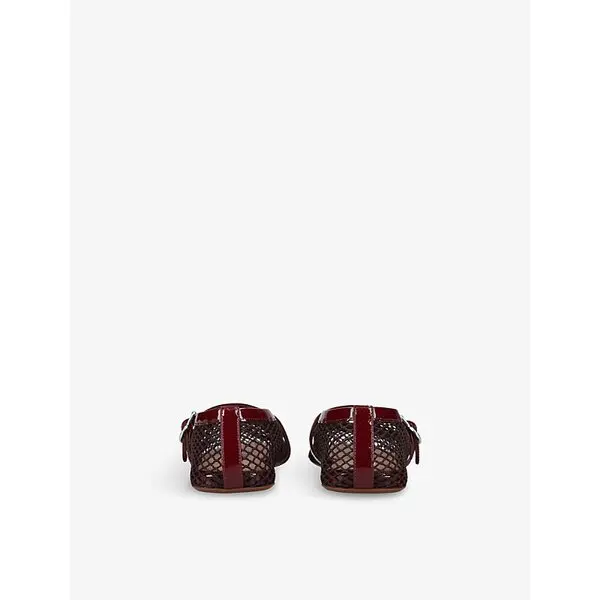 Alaïa Mesh And Patent-leather Ballerina Flats - Wine