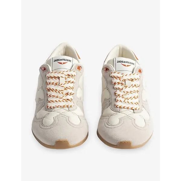 Zadig&Voltaire Dance Leather And Suede Trainers - Ice