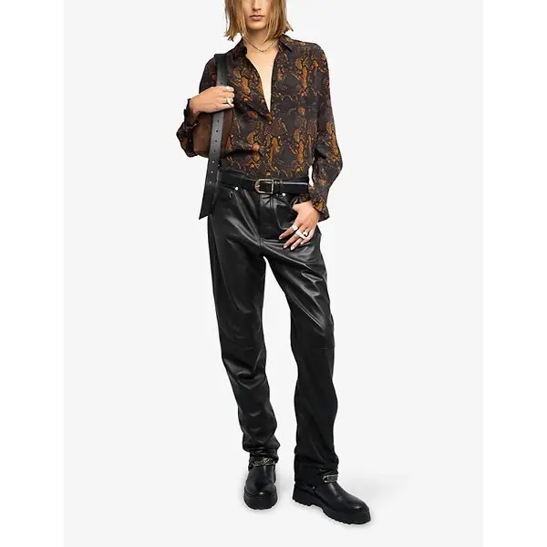 Zadig&Voltaire Thely Animal-print Silk Shirt