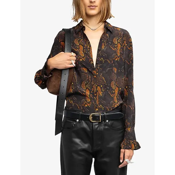 Zadig&Voltaire Thely Animal-print Silk Shirt