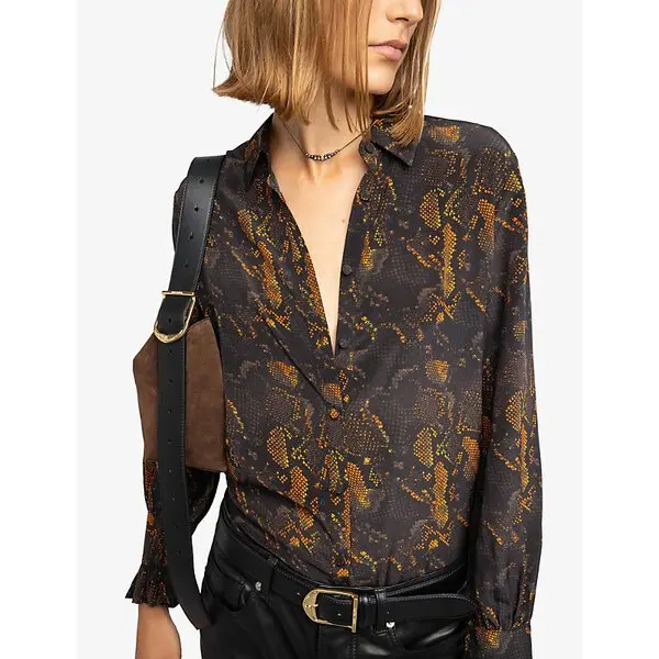 Zadig&Voltaire Thely Animal-print Silk Shirt