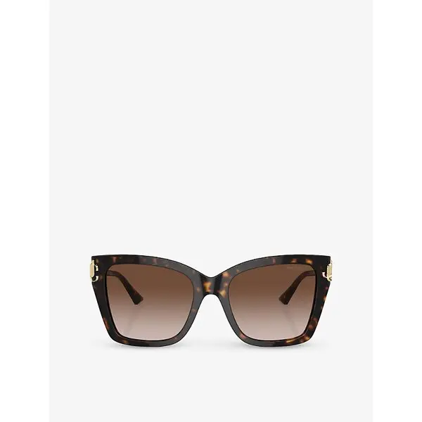 JIMMY CHOO Jc5012 Butterfly-frame Tortoiseshell Sunglasses - Brown