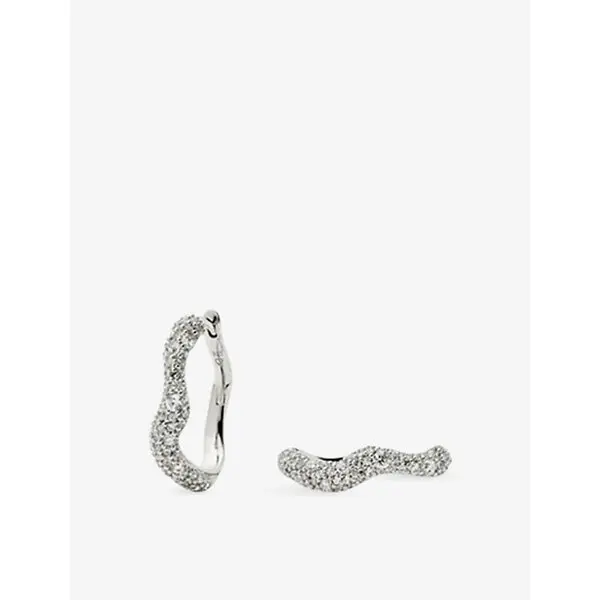 MISSOMA Molten Snow Small Rhodium-plated Hoop Earrings - Silver