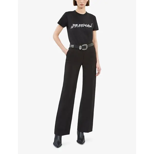 The Kooples Logo-print Cotton T-shirt - Bla01