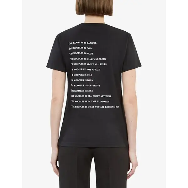 The Kooples Logo-print Cotton T-shirt - Bla01
