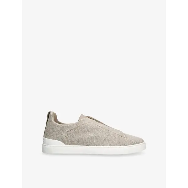 Zegna X3 Triple Stitch Woven Low-top Trainers - Grey/light