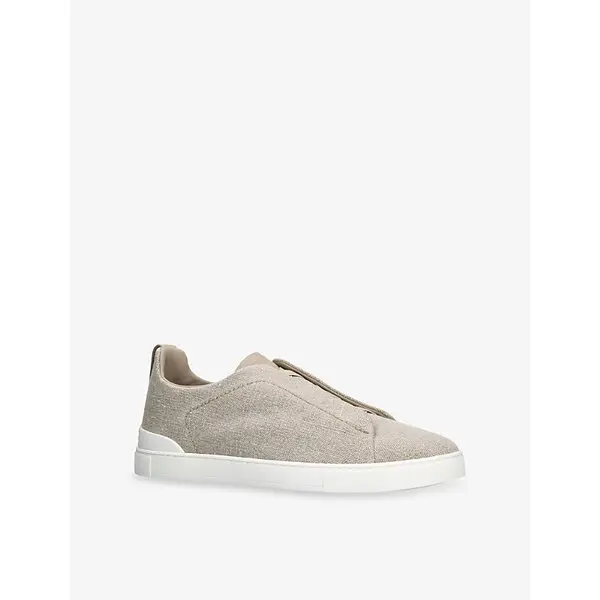Zegna X3 Triple Stitch Woven Low-top Trainers - Grey/light