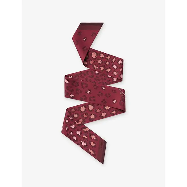 Cartier Panthère Dots Bandeau Printed Silk-twill Scarf - Grape