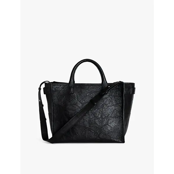 Zadig&Voltaire Crinkle-effect Leather Tote Bag With Embossed Design