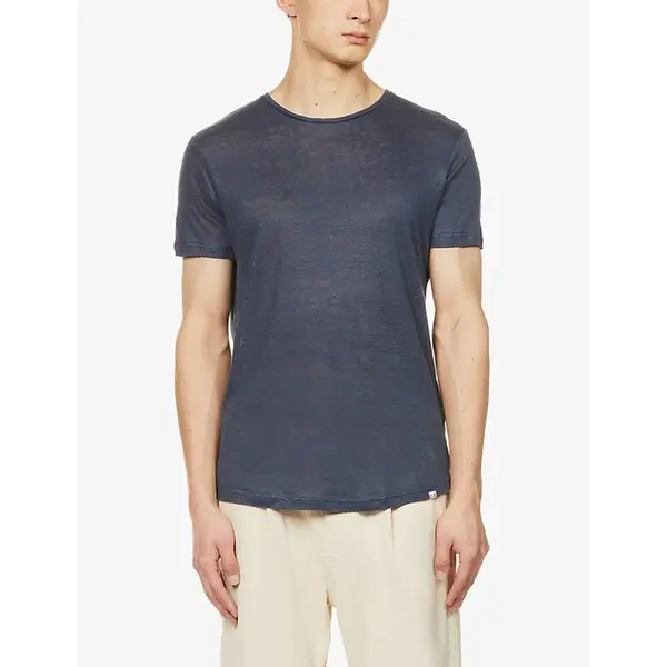 Orlebar Brown Ob-t Regular-fit Linen T-shirt - Navy