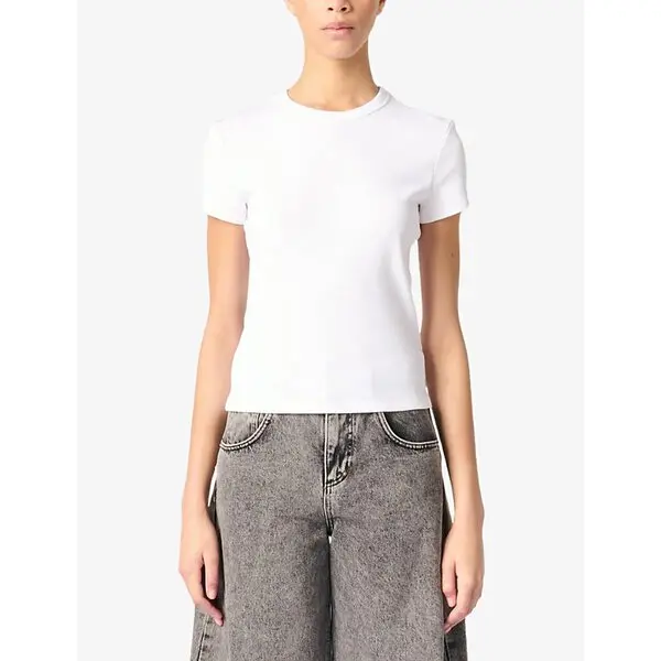 Maje Clover-embroidered Cotton T-shirt