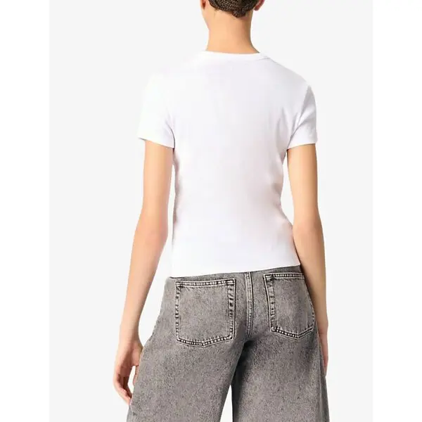 Maje Clover-embroidered Cotton T-shirt