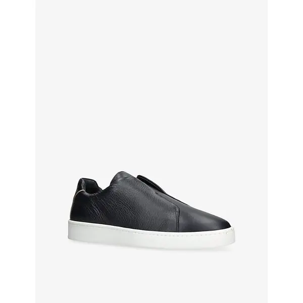 AURELIEN Aurélien Leather Trainers - Navy