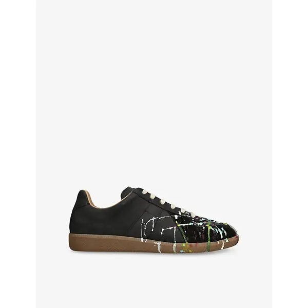MAISON MARGIELA Replica Painter Leather Low-top Sneakers - Black