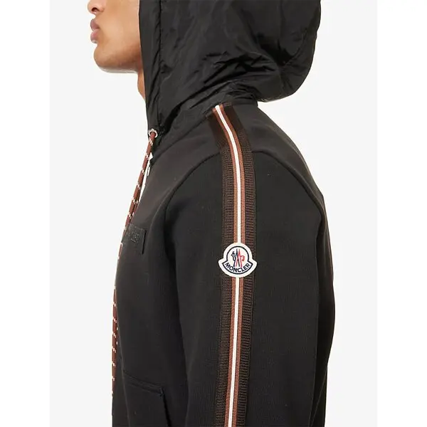 Moncler Logo-patch Striped Cotton Hoodie
