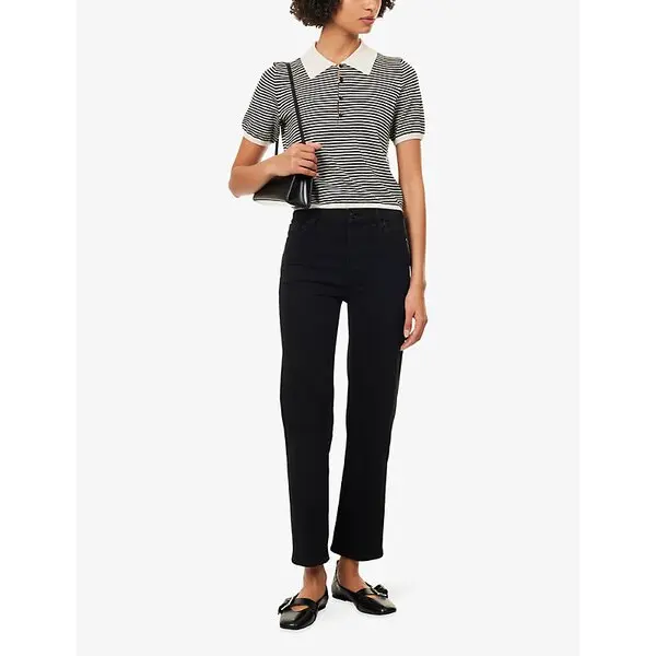 FRAME Le Sleek Straight-leg High-rise Jeans - Black