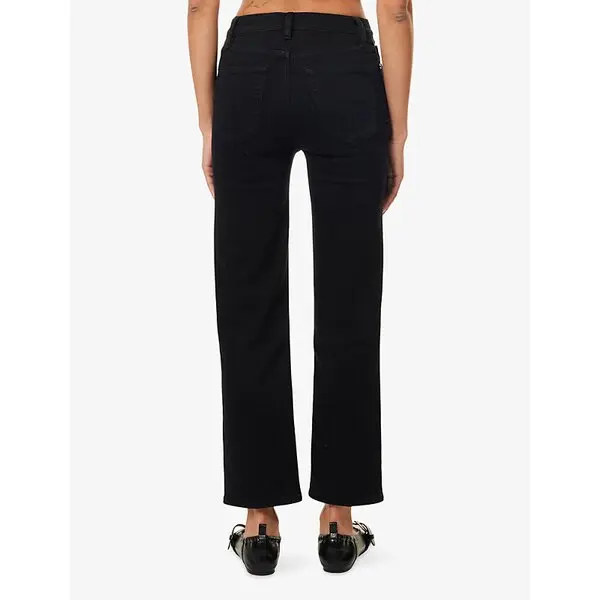 FRAME Le Sleek Straight-leg High-rise Jeans - Black