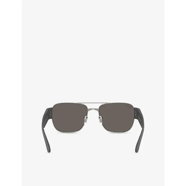 Ray-ban Square-frame Metal Sunglasses - Silver