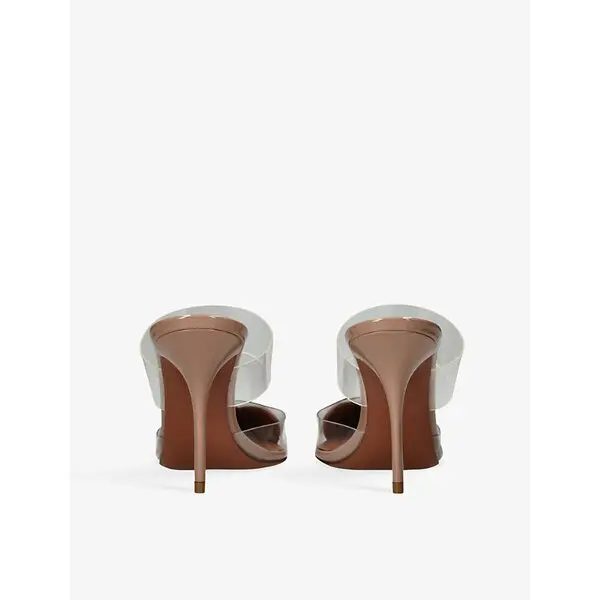 Alaïa Cœur 90 Point-toe Patent-leather Mules