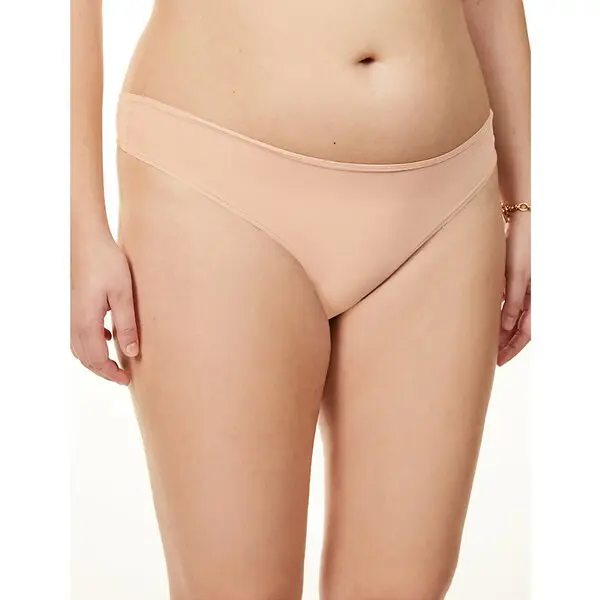 SKIMS Fits Everybody Mid-rise Stretch-woven Thong - Clay
