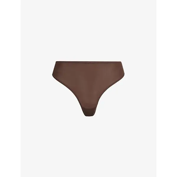 SKIMS Fits Everybody Mid-rise Stretch-woven Thong - Cocoa