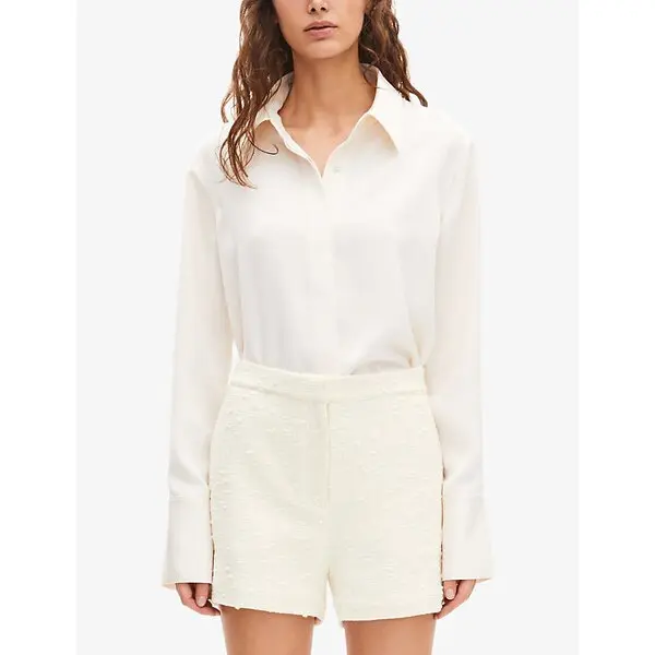 The Kooples Tailored Mid-rise Cotton-blend Shorts