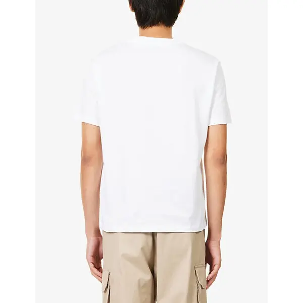 AMI Paris Regular-fit Embroidered Logo Cotton-jersey T-shirt - Blanc