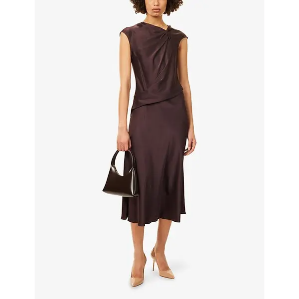 Theory Sleeveless Draped Midi Dress