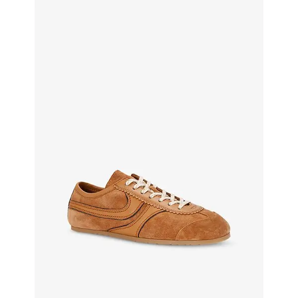 Dries Van Noten Panelled Leather Low-top Trainers - Tan