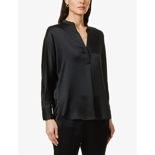 Vince Relaxed-fit Silk Blouse - Black