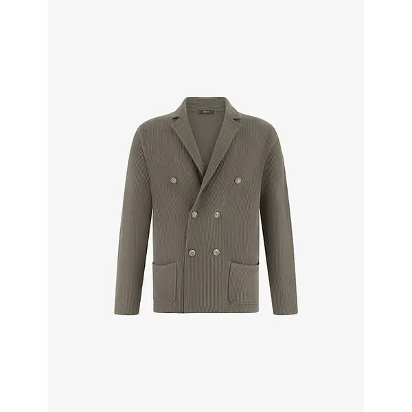 Boggi Milano Double-breasted Knitted Cotton Jacket