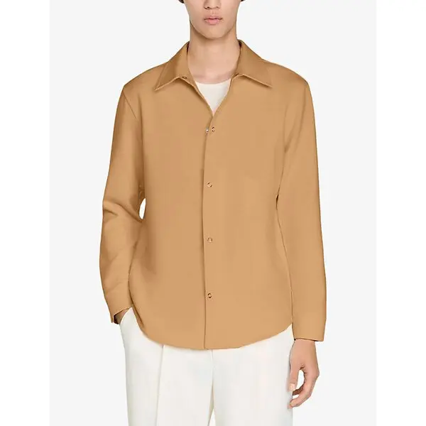 Sandro Joker Long-sleeve Regular-fit Stretch-woven Shirt