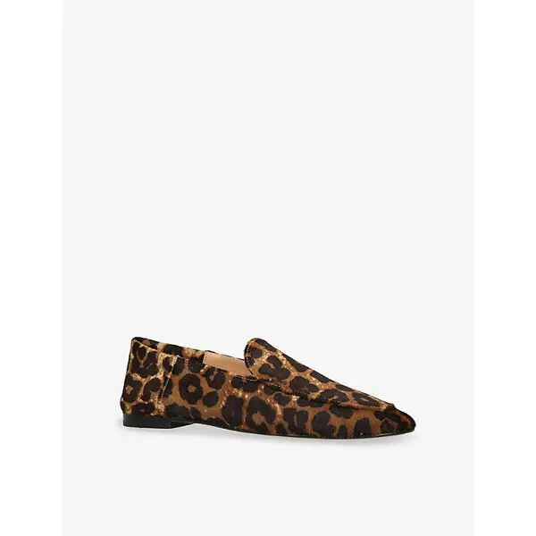 Dear Frances Giio Leopard Print Ponyhair Loafers