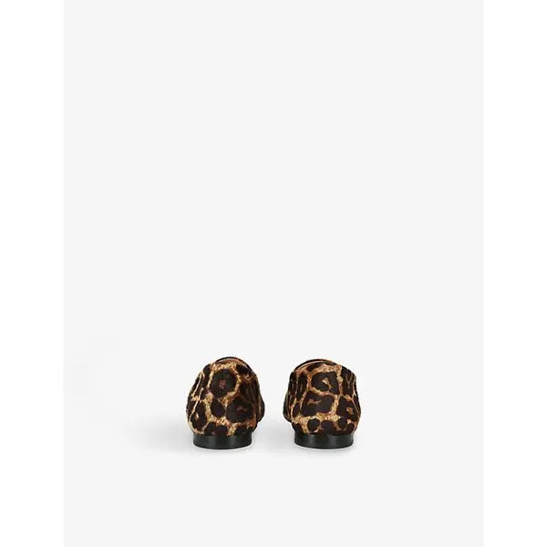 Dear Frances Giio Leopard Print Ponyhair Loafers