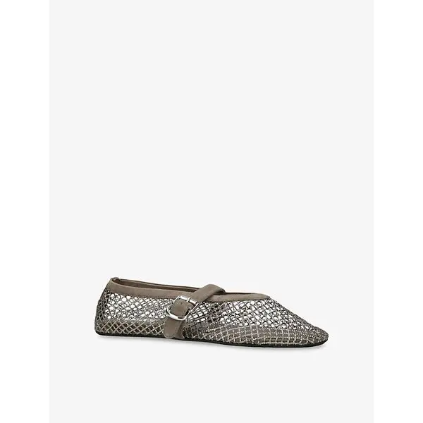 Alaïa Ballerina Mesh And Suede Ballet Flats