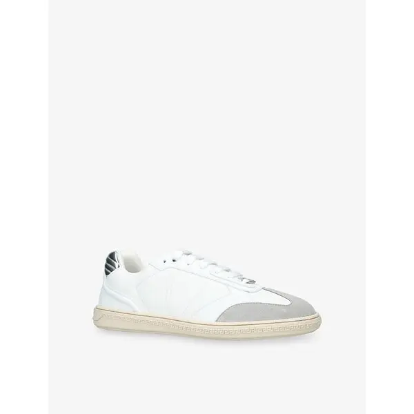 Versace Logo-plaque Leather Trainers - White/oth