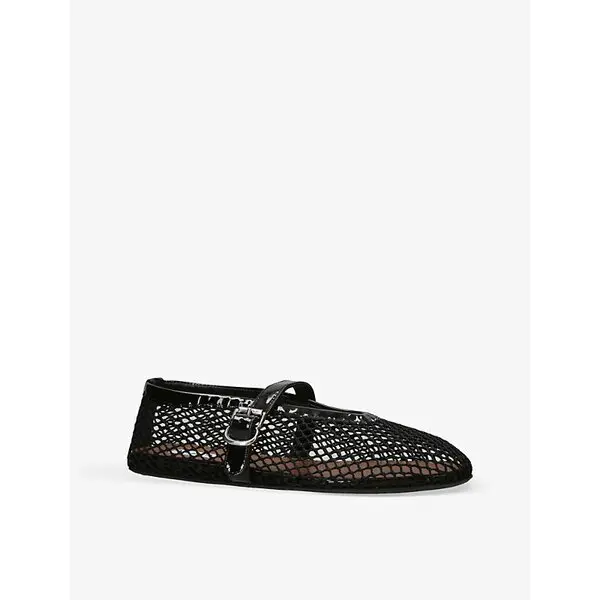 Alaïa Rhinestone-embellished Leather Ballet Flats - Black