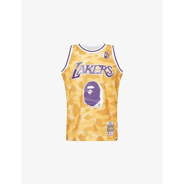 A BATHING APE Nba Lakers Camouflage-print Mesh Jersey