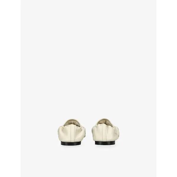 Alaïa Ruched Slipper Leather Flats - Bone