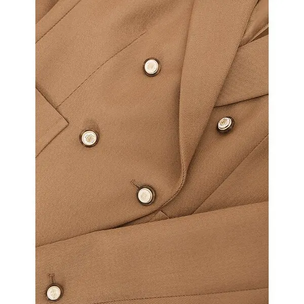REISS Wool-blend Double-breasted Blazer - Camel
