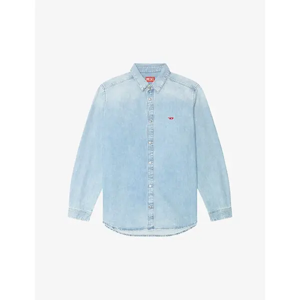 DIESEL® D-simple Logo-embroidered Denim Shirt - 1