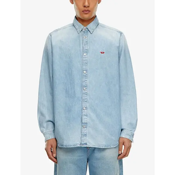 DIESEL® D-simple Logo-embroidered Denim Shirt - 1