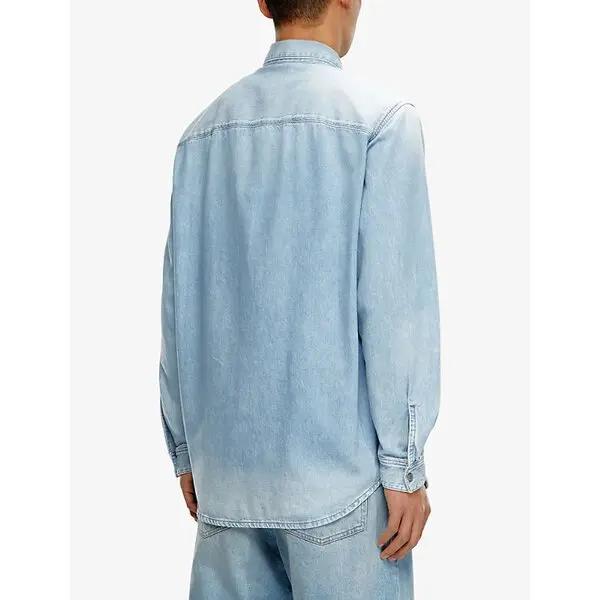 DIESEL® D-simple Logo-embroidered Denim Shirt - 1