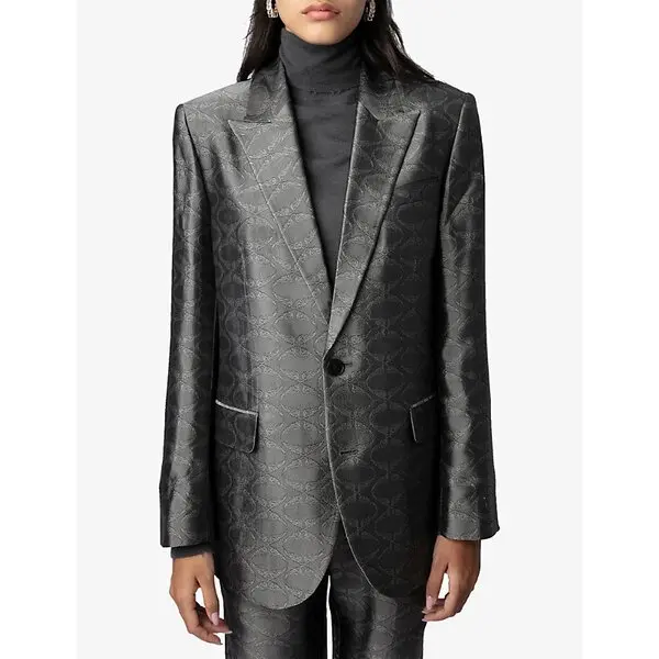 Zadig&Voltaire Monogram-jacquard Single-breasted Woven Blazer