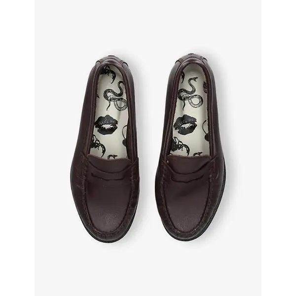 DUKE + DEXTER Ezra Leather Penny Loafers - Wine