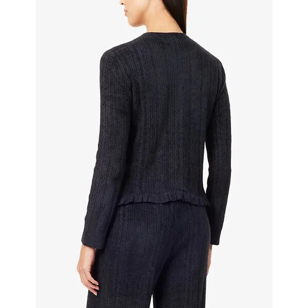 Barefoot Dreams Long Sleeve Cardigan With Ruffle Trim