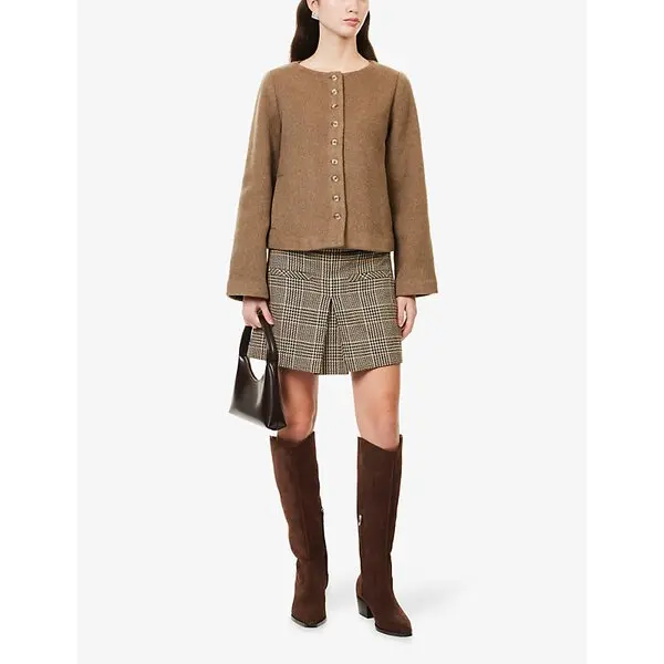 REFORMATION Lucia Round-neck Wool-blend Jacket